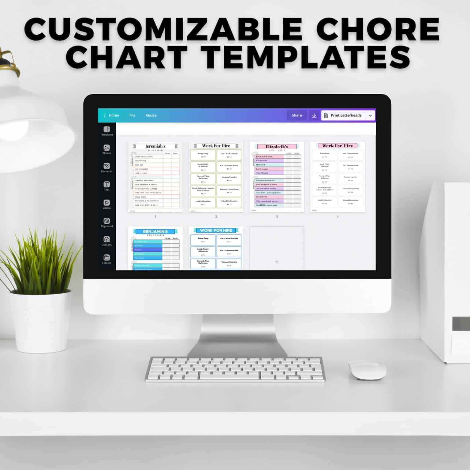 Customizable Chore Chart Templates - Hello Sensible